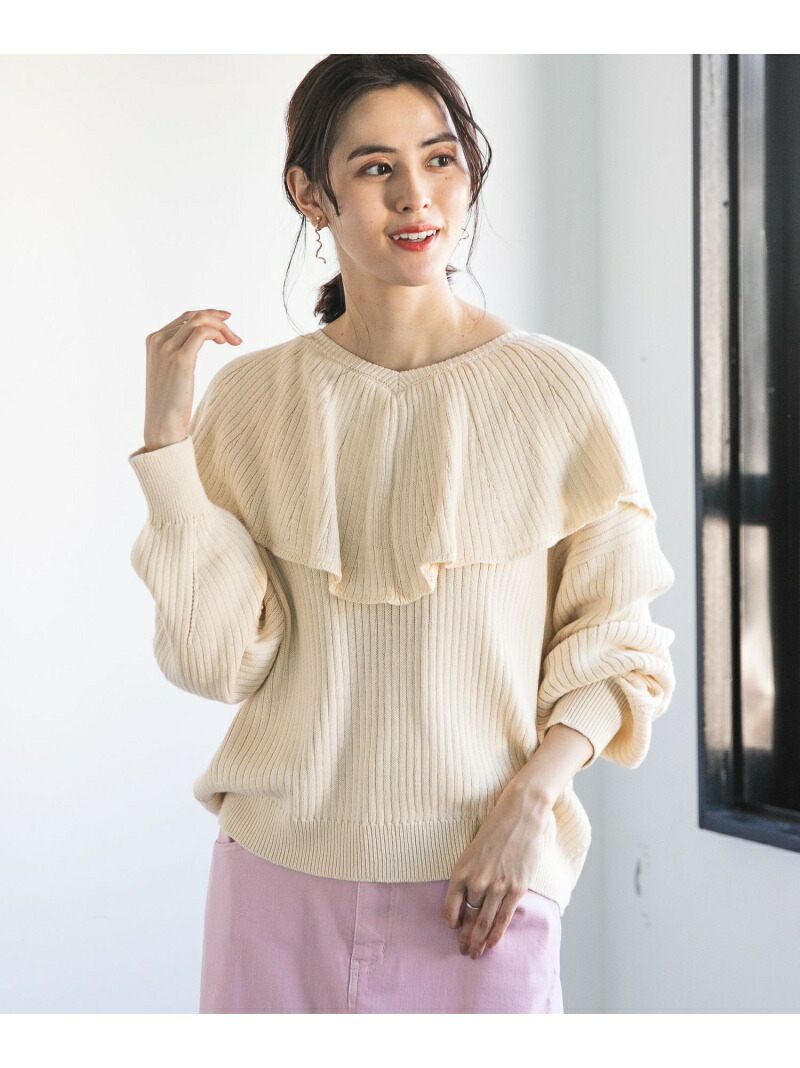 【楽天市場】【SALE／60%OFF】(W)7GエリフリルニットPO LEPSIM レプシィム トップス ニット ホワイト ブルー【RBA_E ...