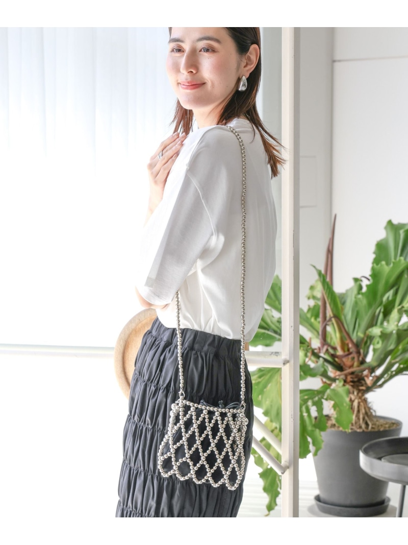 【楽天市場】【SALE／20%OFF】ビーズミニバッグ LEPSIM レプシィム バッグ クラッチバッグ シルバー ブラック【RBA_E ...