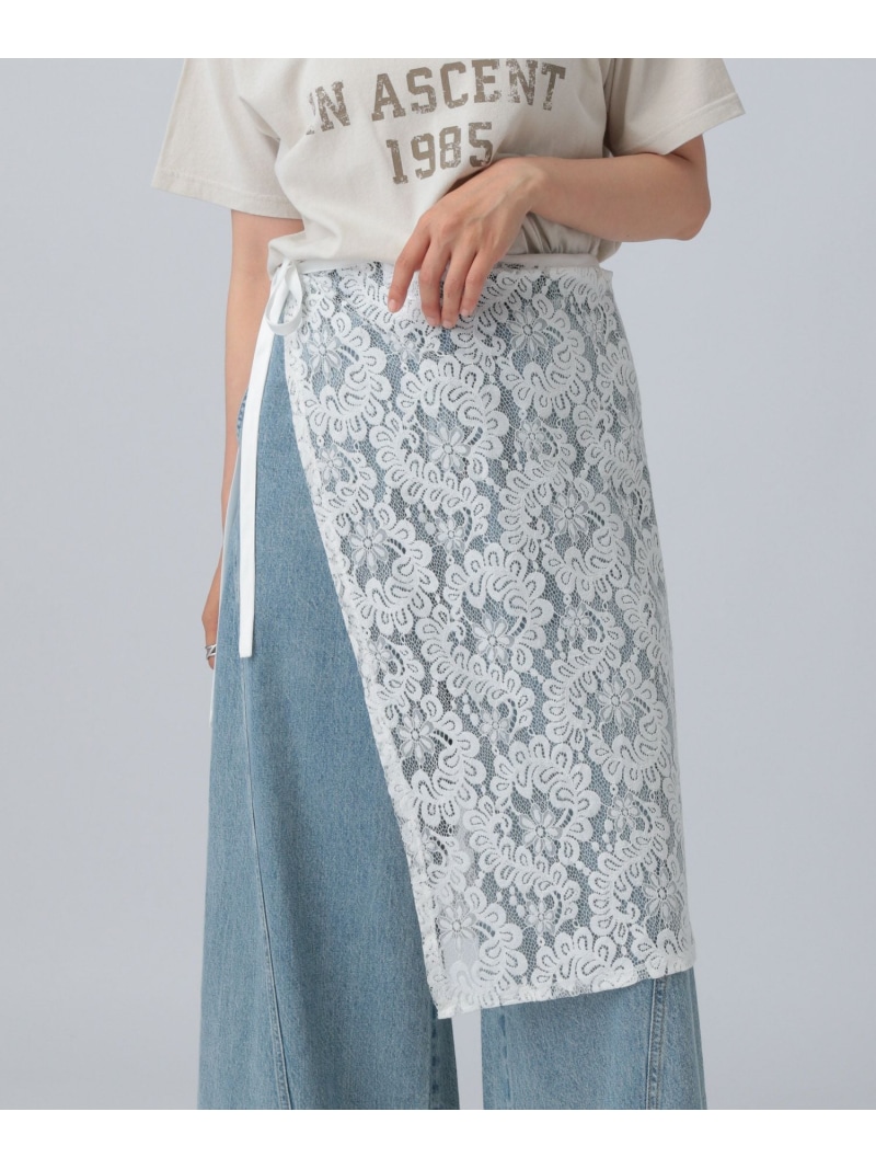 【楽天市場】レースラップスカート LEPSIM レプシィム スカート その他のスカート ブラック ホワイト[Rakuten Fashion ...