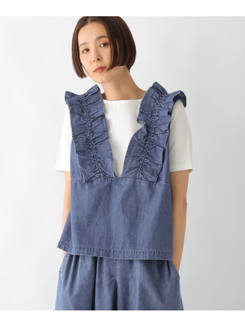【楽天市場】デニムフリルベスト LEPSIM レプシィム トップス ベスト・ジレ ブルー グレー【送料無料】[Rakuten Fashion ...