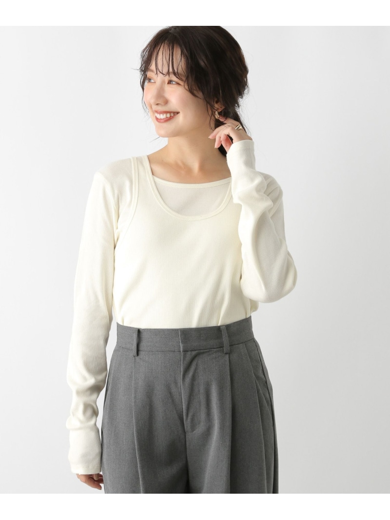 【楽天市場】【SALE／60%OFF】2PレイヤードタンクロンT LEPSIM レプシィム トップス カットソー・Tシャツ グレー ホワイト【RBA_E】[Rakuten Fashion ...