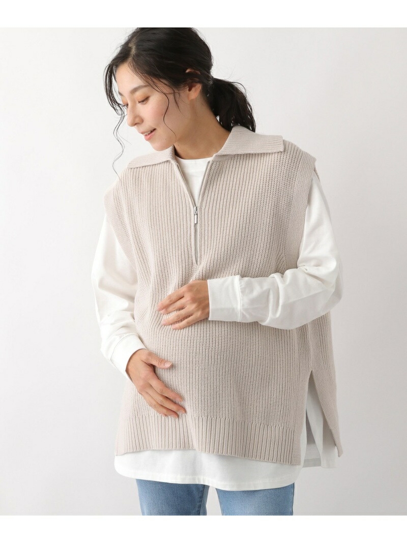 【楽天市場】【SALE／50%OFF】(W)MT7GハーフZIPベスト LEPSIM レプシィム マタニティウェア・ベビー用品 マタニティトップス グレー ピンク ネイビー【RBA_E ...