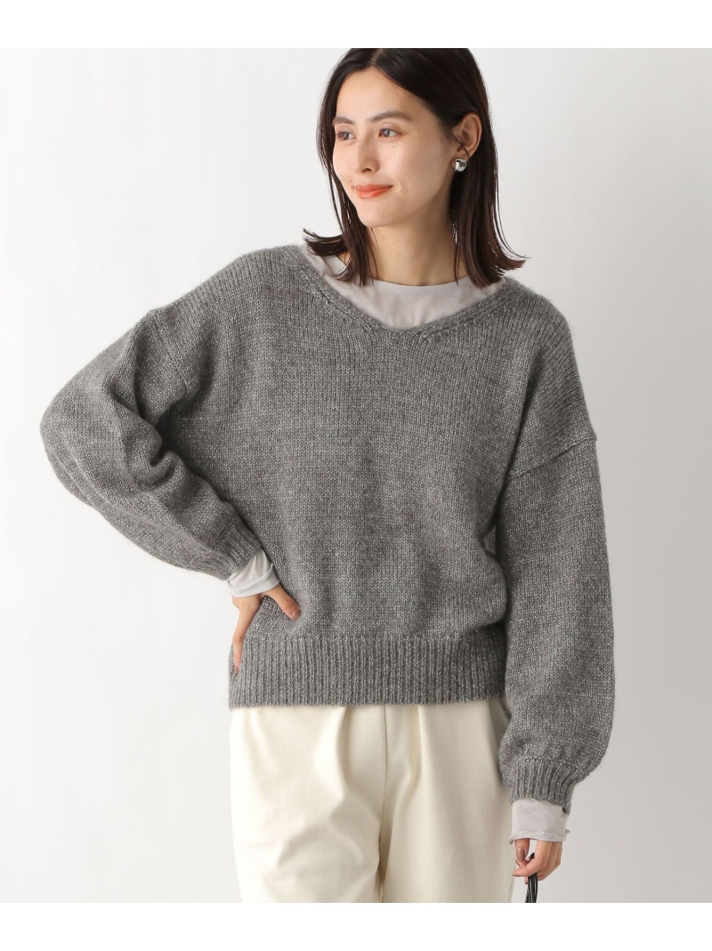【楽天市場】(W)3GラメVネックPO LEPSIM レプシィム トップス ニット グレー ピンク【送料無料】[Rakuten Fashion]：LEPSIM／レプシィム