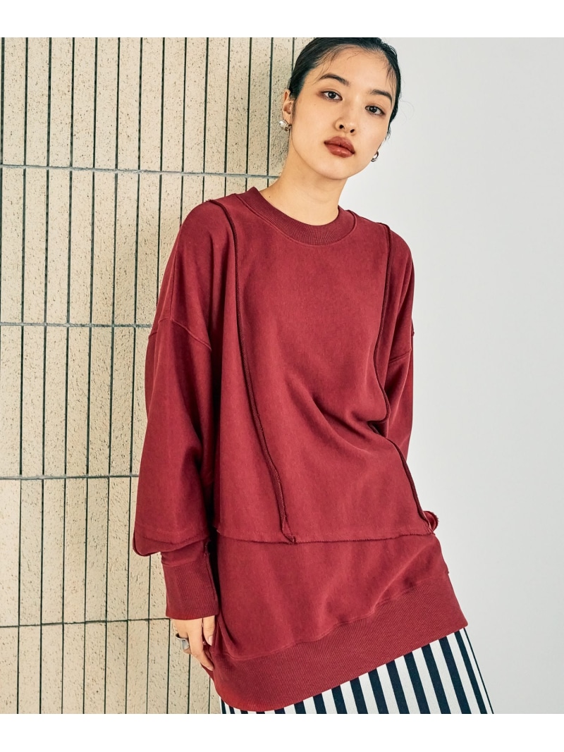 【楽天市場】【SALE／65%OFF】アシメ切り替えプルオーバー LEPSIM レプシィム トップス スウェット・トレーナー レッド グレー ...