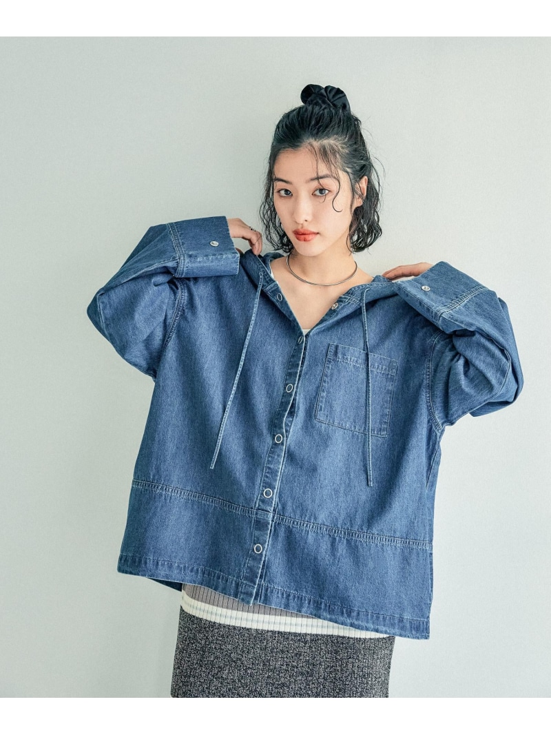【楽天市場】デニムボタンフーディー LEPSIM レプシィム トップス シャツ・ブラウス ブルー グレー【送料無料】[Rakuten Fashion]：LEPSIM／レプシィム