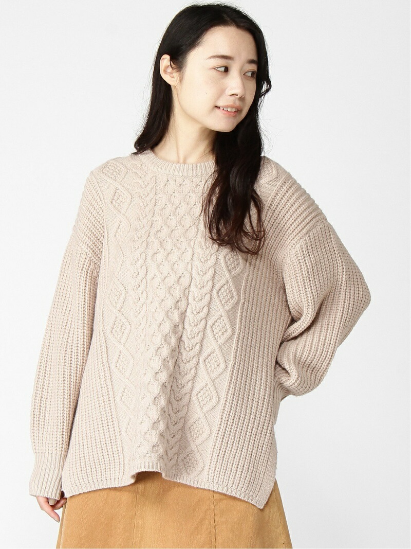 【楽天市場】【SALE／40%OFF】K/5GスリットケーブルPO LEPSIM レプシィム トップス ニット ベージュ ブルー ホワイト【RBA_E】[Rakuten Fashion ...