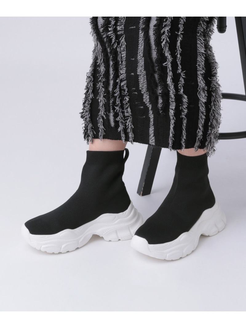 【楽天市場】ニットスニーカーブーツ LEPSIM レプシィム シューズ・靴 ブーツ ブラック【先行予約】*【送料無料】[Rakuten Fashion]：LEPSIM／レプシィム