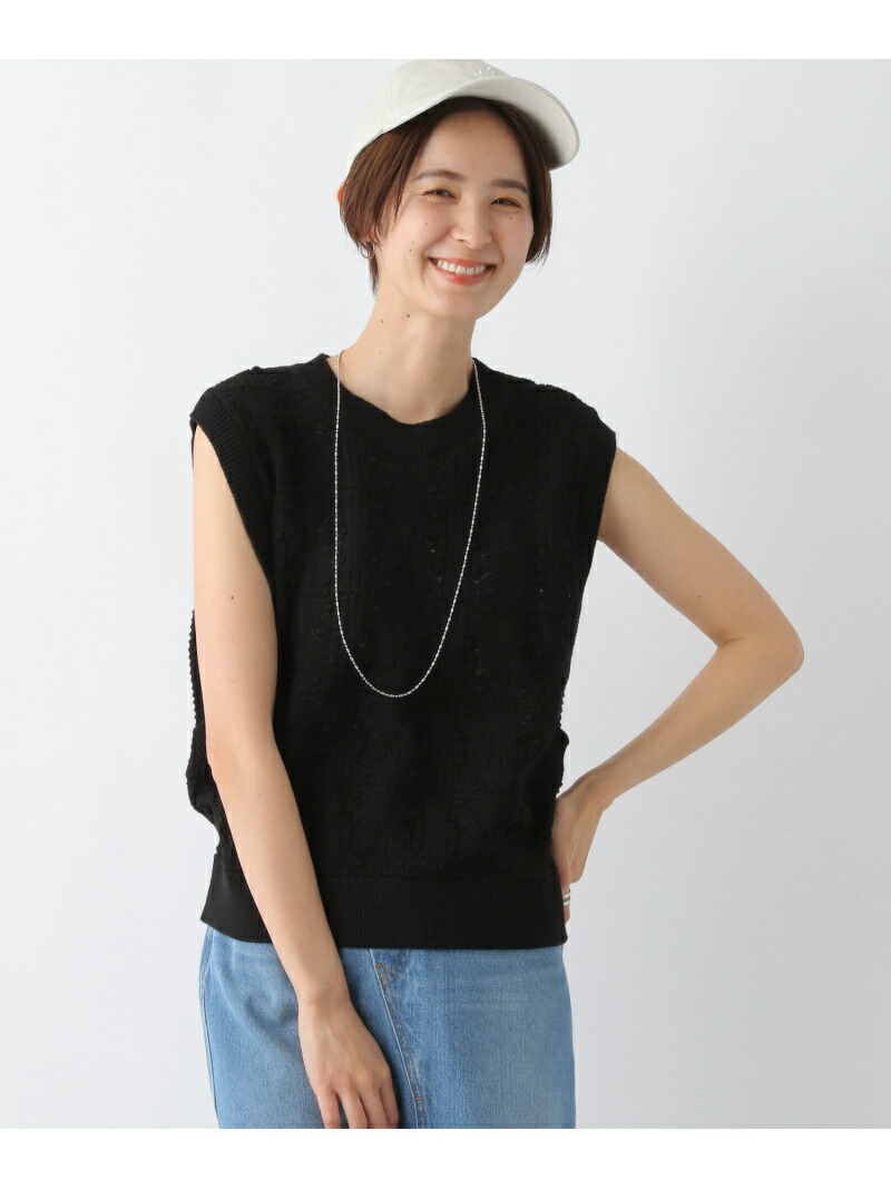 【楽天市場】【SALE／50%OFF】(W)9Gクロシェノースリ LEPSIM レプシィム トップス ノースリーブ・タンクトップ ホワイト ブラック【RBA_E】[Rakuten ...