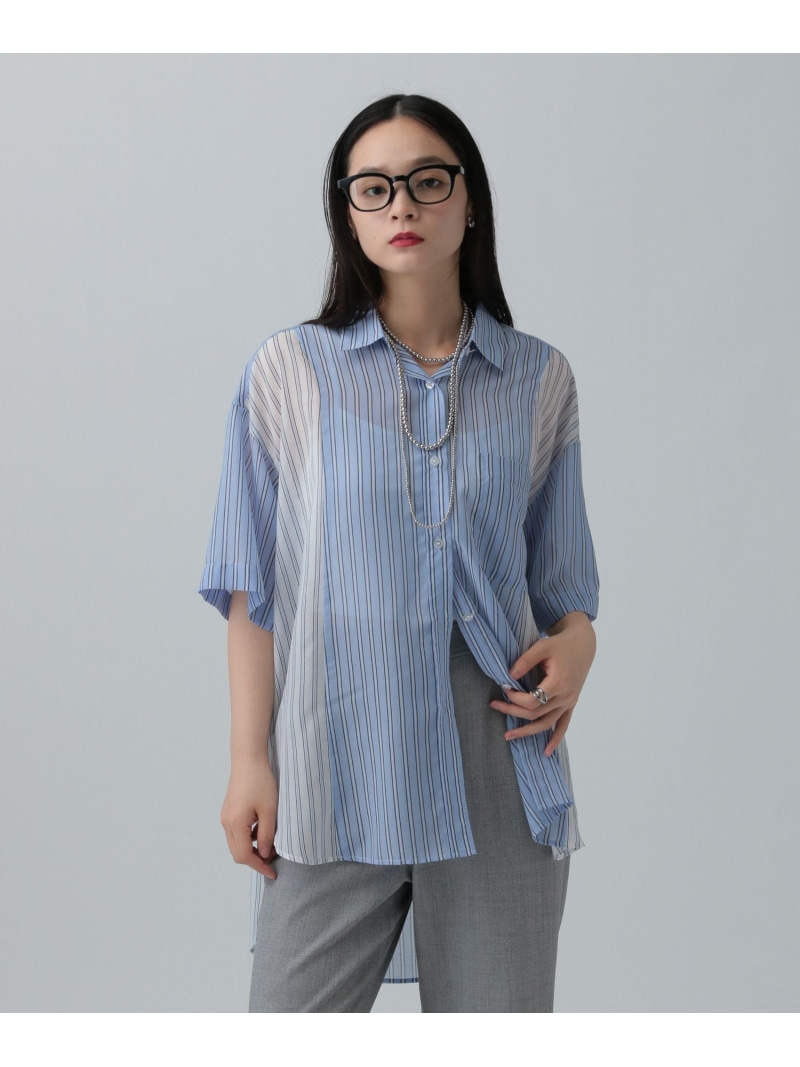 【楽天市場】クレイジーストライプ5分袖シャツ LEPSIM レプシィム トップス シャツ・ブラウス グリーン ブルー【送料無料】[Rakuten Fashion]：LEPSIM／レプシィム