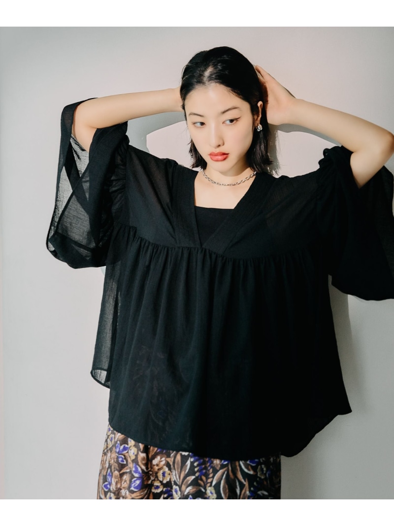 【楽天市場】【SALE／50%OFF】たっぷりギャザーVブラウス LEPSIM レプシィム トップス シャツ・ブラウス ブルー ホワイト ブラック レッド イエロー【RBA_E ...