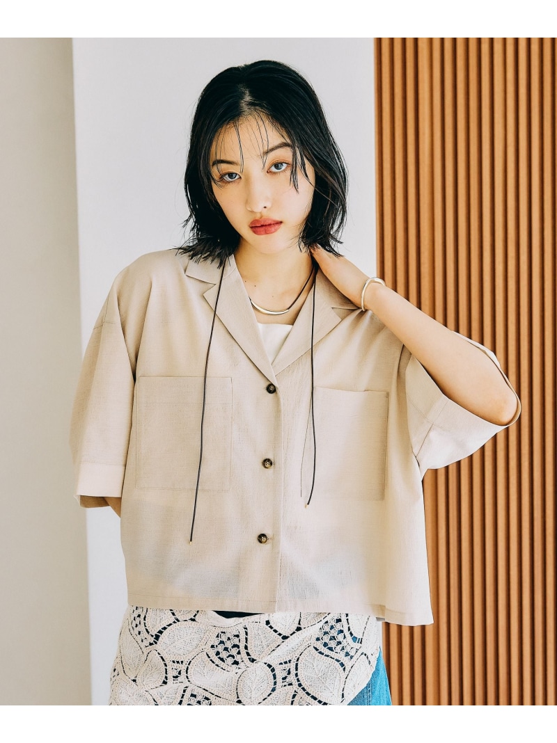 【楽天市場】《リネンライクドライシリーズ》オープンカラーショート5分袖シャツ LEPSIM レプシィム トップス シャツ・ブラウス ホワイト ブラック ベージュ【送料無料】[Rakuten ...