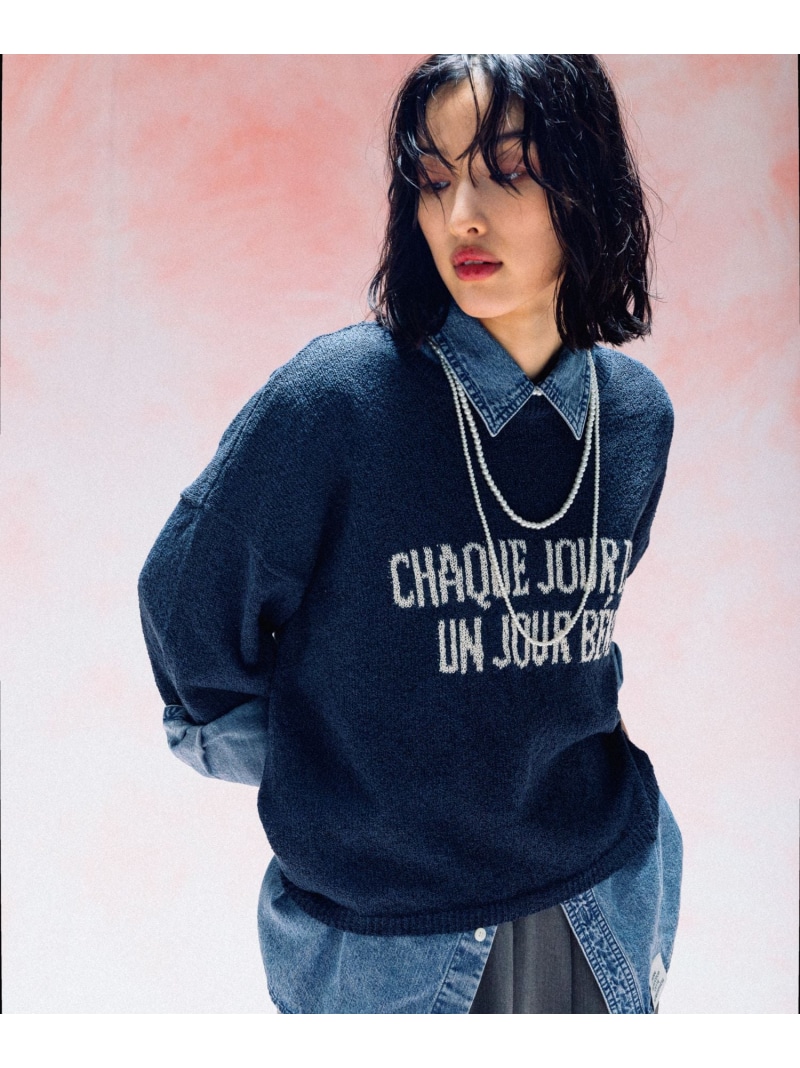 【楽天市場】7ゲージジャガードロゴ6分袖プルオーバー LEPSIM レプシィム トップス ニット ブラウン グレー ネイビー【先行予約 ...