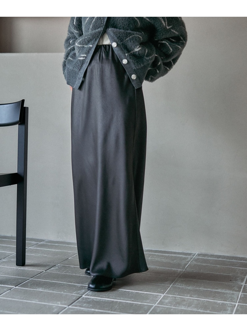 【楽天市場】ストレッチサテンスカート LEPSIM レプシィム スカート ロング・マキシスカート ブラウン ブラック グレー【送料無料】[Rakuten Fashion]：LEPSIM／レプシィム