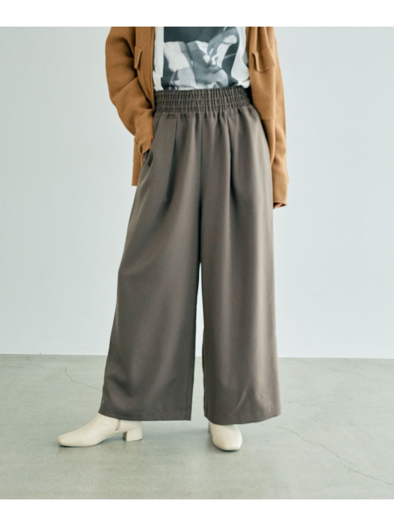 【楽天市場】【SALE／55%OFF】ギャザーワイドパンツAW LEPSIM レプシィム パンツ その他のパンツ ブラウン ブラック グレー ...
