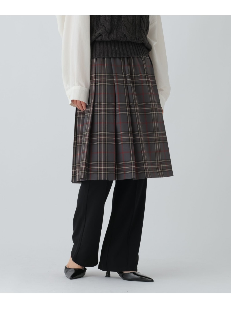 【楽天市場】ミドルチェックスカート LEPSIM レプシィム スカート ミディアムスカート ブラウン グレー【送料無料】[Rakuten Fashion]：LEPSIM／レプシィム