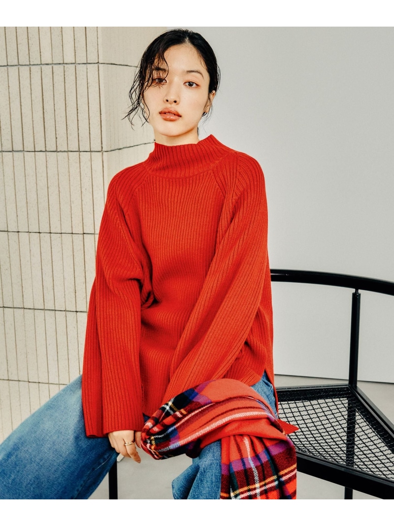 【楽天市場】【SALE／50%OFF】7ゲージラグランリブハイネックプルオーバー LEPSIM レプシィム トップス ニット レッド ホワイト ...