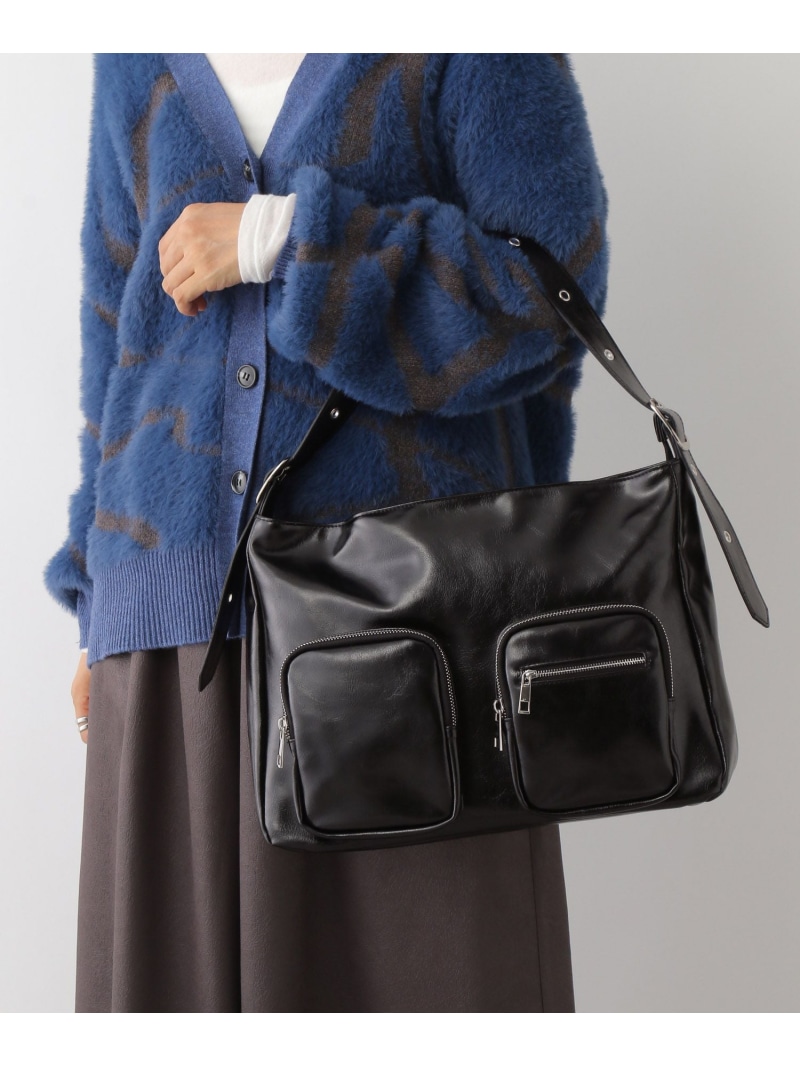 【楽天市場】【SALE／29%OFF】フェイクレザーダブルポケットショルダー LEPSIM レプシィム バッグ ショルダーバッグ ブラック ...