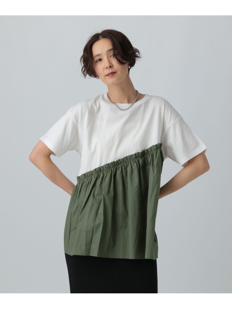 【楽天市場】布帛コンビピグメントT LEPSIM レプシィム トップス カットソー・Tシャツ ホワイト ブルー ブラウン グレー【送料無料】[Rakuten Fashion]：LEPSIM／レプシィム