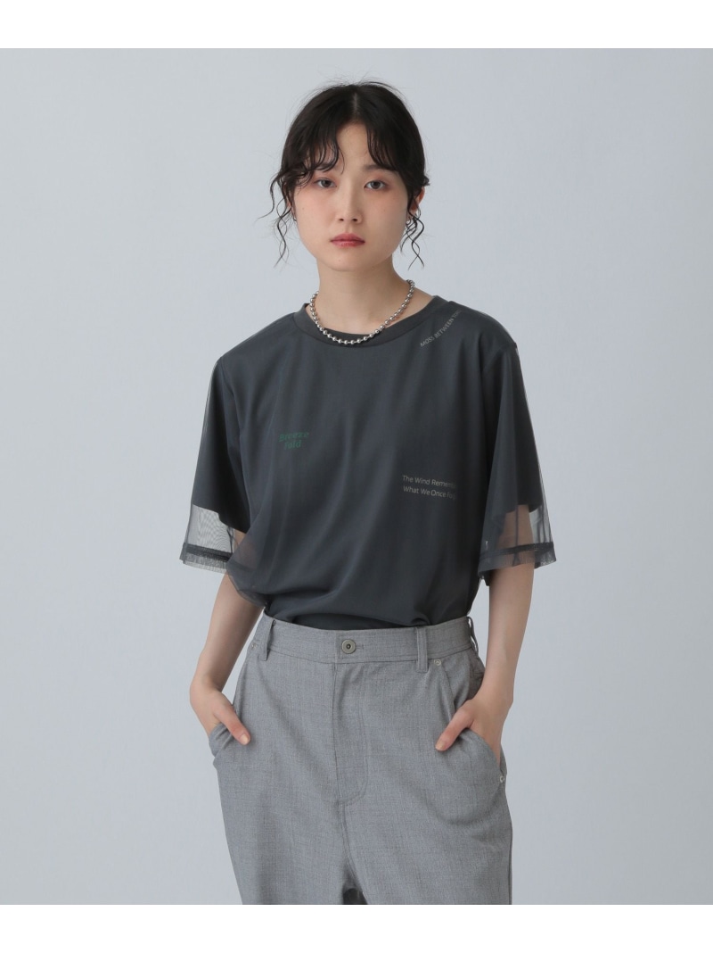 【楽天市場】チュール重ねロゴプリントT LEPSIM レプシィム トップス カットソー・Tシャツ ブラウン ブルー ホワイト グレー【送料無料】[Rakuten Fashion]：LEPSIM ...