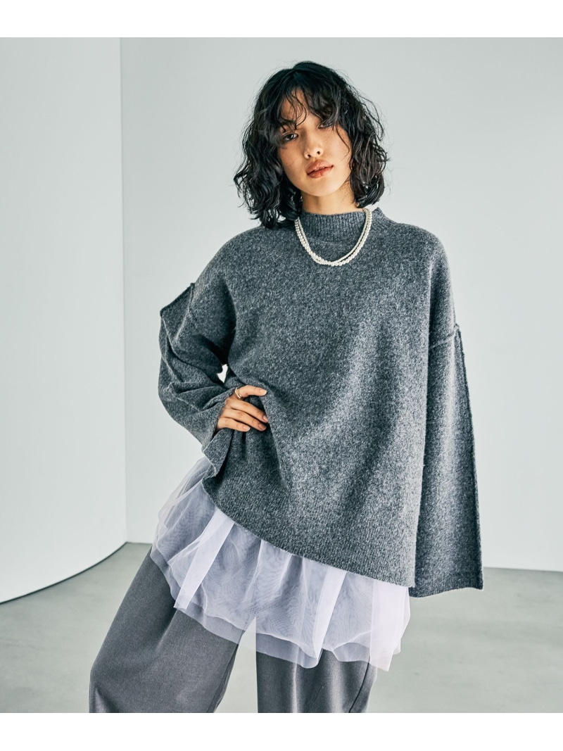 【楽天市場】【SALE／50%OFF】7ゲージハギハイネックプルオーバー LEPSIM レプシィム トップス ニット ベージュ ブルー グレー ...