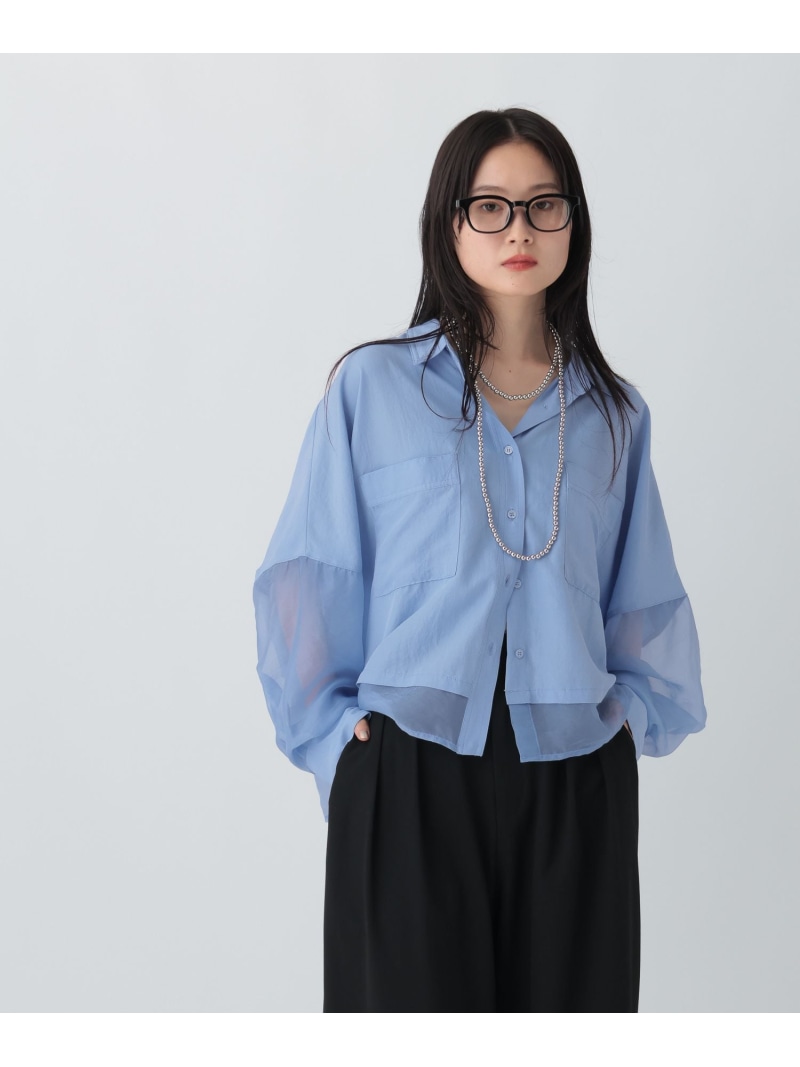 【楽天市場】【SALE／55%OFF】切り替えポンチョショートシャツ LEPSIM レプシィム トップス シャツ・ブラウス グレー ブルー ...