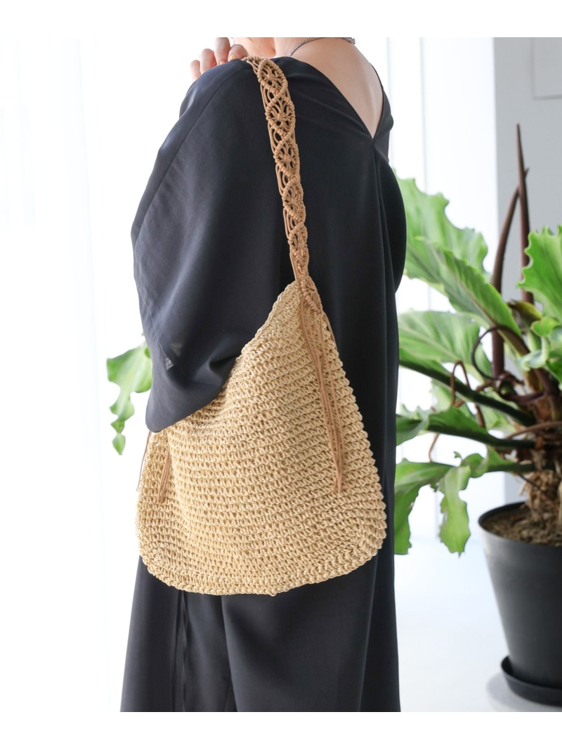 【楽天市場】【SALE／20%OFF】ペーパー編み込みショルダー LEPSIM レプシィム バッグ ショルダーバッグ ブラウン ベージュ ...