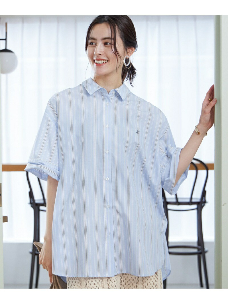 【楽天市場】【SALE／50%OFF】(W)シシュウストライプBIGシャツ LEPSIM レプシィム トップス シャツ・ブラウス ピンク ...