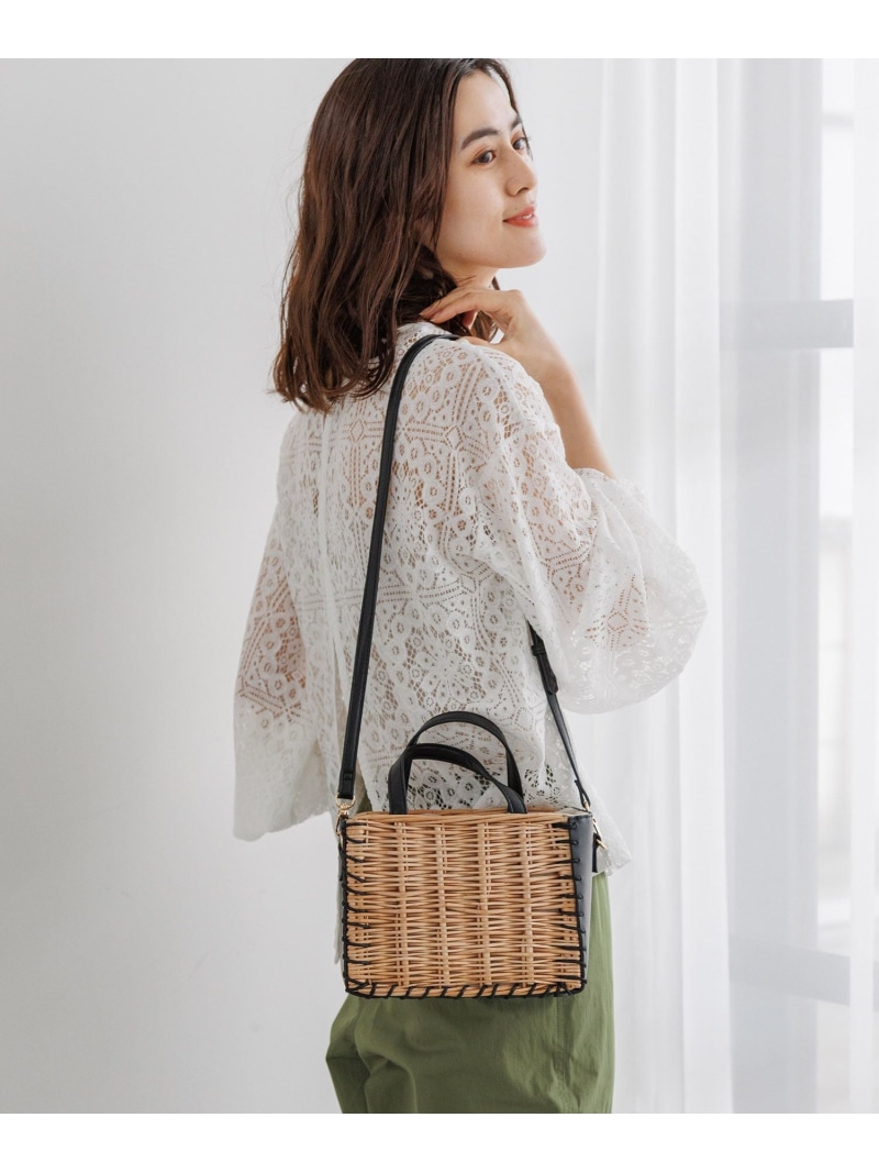 【楽天市場】ウィロー×フェイクレザーコンビBAG LEPSIM レプシィム バッグ ショルダーバッグ ブラウン ブラック【送料無料 ...