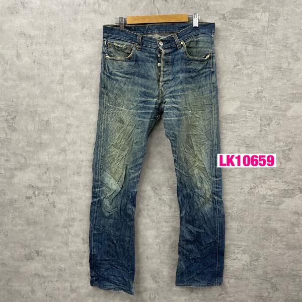 【楽天市場】Levi's501R ブルー ボタンフライ デニムジーンズパンツ W33L34 実寸W34in 赤タブ 005010101 USA ...