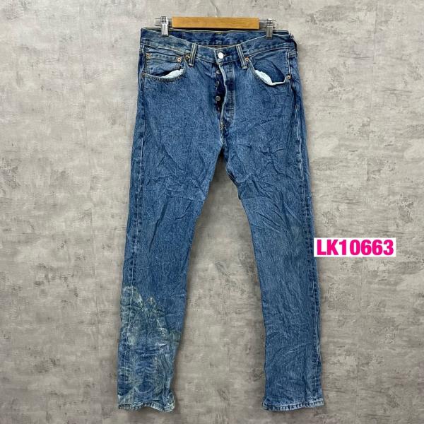 【楽天市場】【中古】Levi's501R ブルー ボタンフライ デニムジーンズパンツ W32L34 実寸W32in 赤タブ 005010193 ...