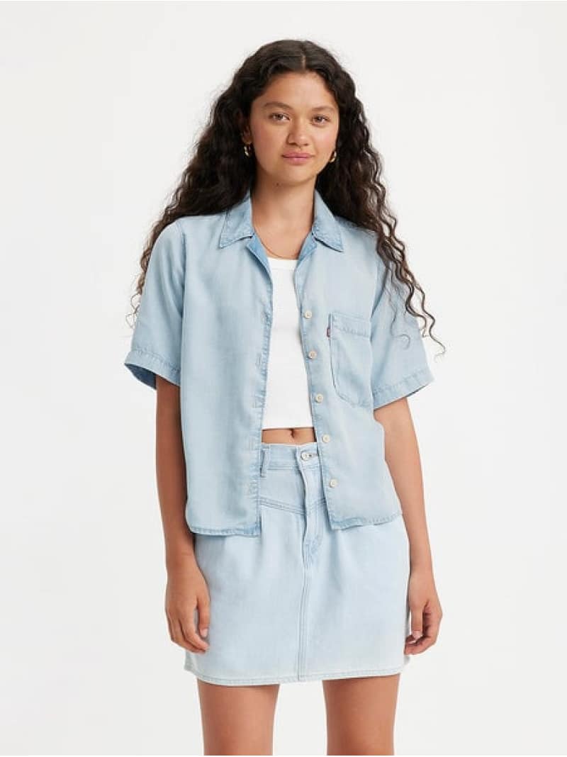 【楽天市場】JOYCE 半袖シャツ ライトインディゴ COOL POOLE Levi's リーバイス トップス シャツ・ブラウス ネイビー ...