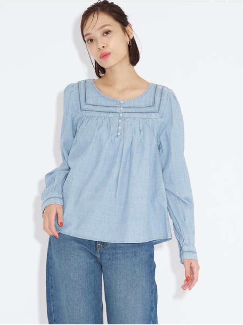 【楽天市場】【SALE／70%OFF】MIETRA ブラウス ミディアムインディゴ LIPS SEALED Levi's リーバイス トップス ...