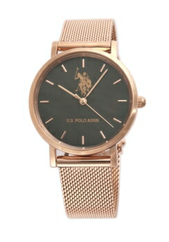 【楽天市場】US POLO ASSN ユーエス ポロ US-4A-BRG USPA WATCH 時計 レディース ブラックシェル ピンク ...