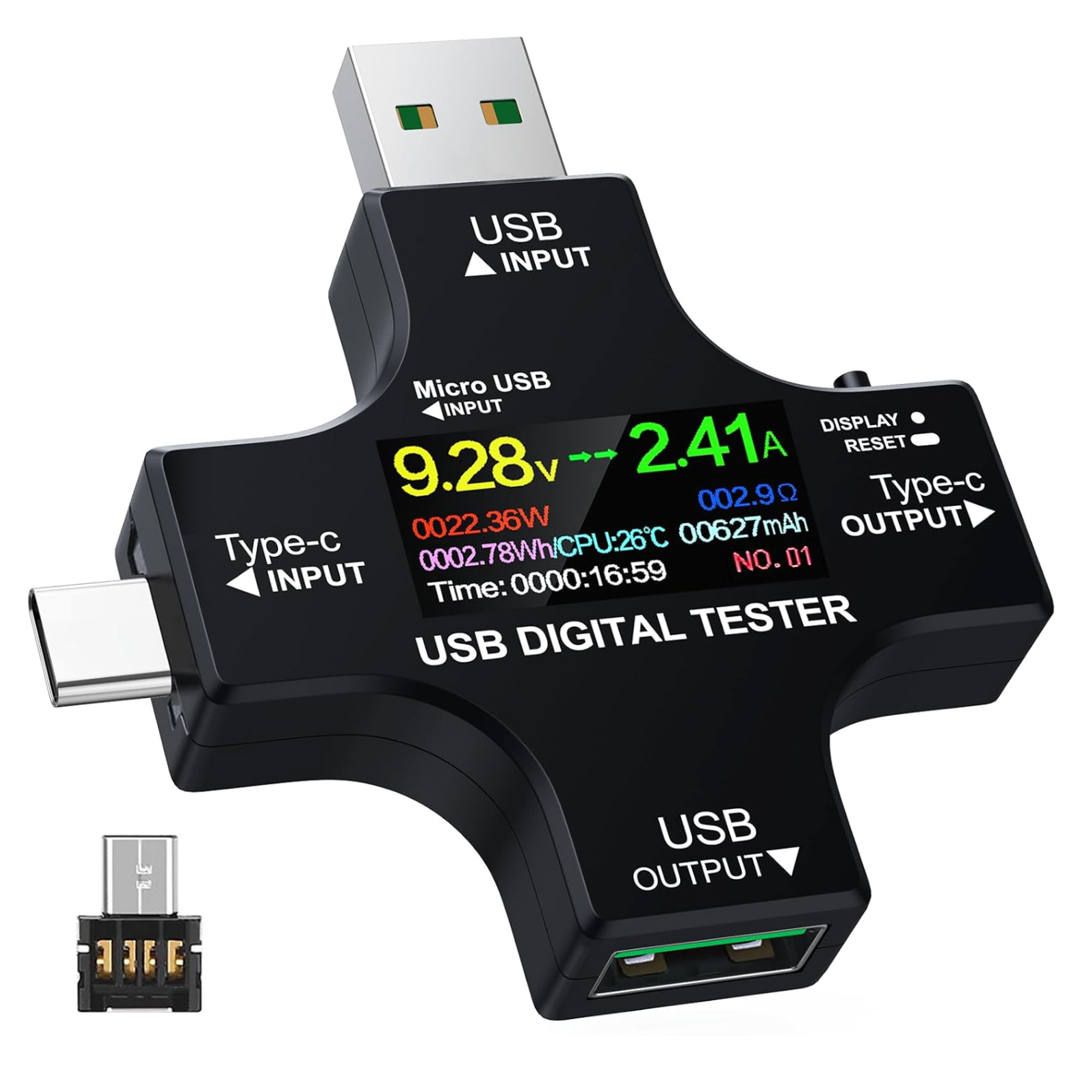 【楽天市場】電圧電流チェッカー USB Cメーターテスター Type-C マルチメーターテスター TFTカラーディスプレイ 電流 電圧 抵抗 温度 通電時間 容量AMP充電器負荷インピーダンス ...