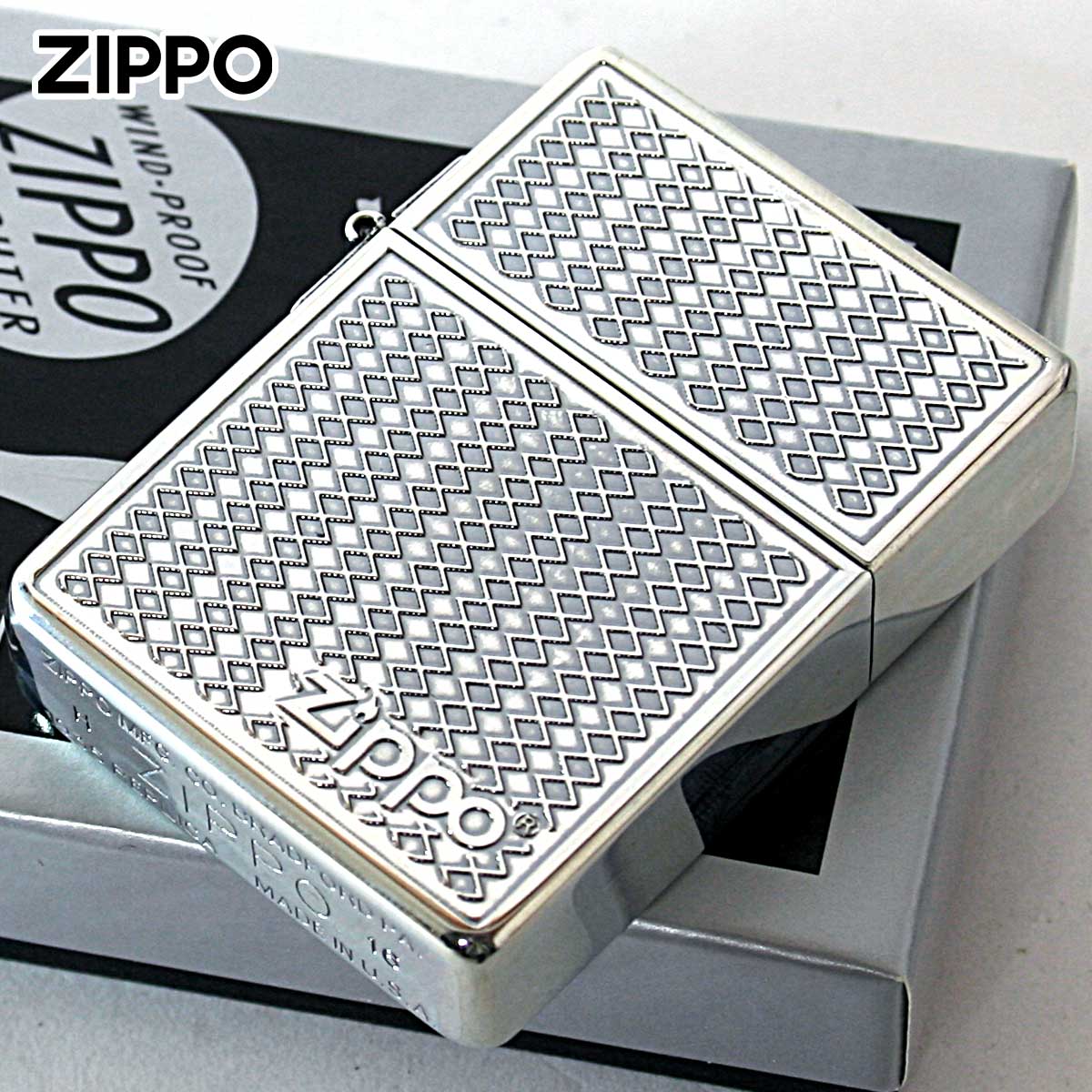 【楽天市場】Zippo ジッポライター 1935レプリカ グリルメッシュ シルバーいぶし 両面加工 1935 Grill Mesh Silver Oxidized C メール便専用商品：輸入 ...