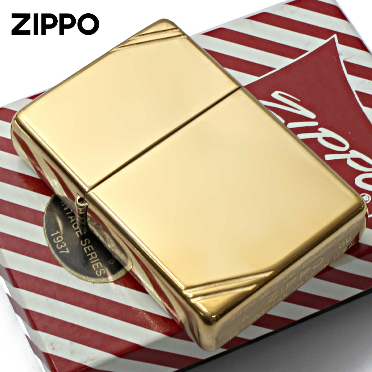 【楽天市場】Zippo ジッポライター 1937レプリカ 無地 真鍮 ブラス 鏡面 ポリッシュ フラットトップ ビンテージ ダイヤゴナルラン High Polish Brass Vintage ...