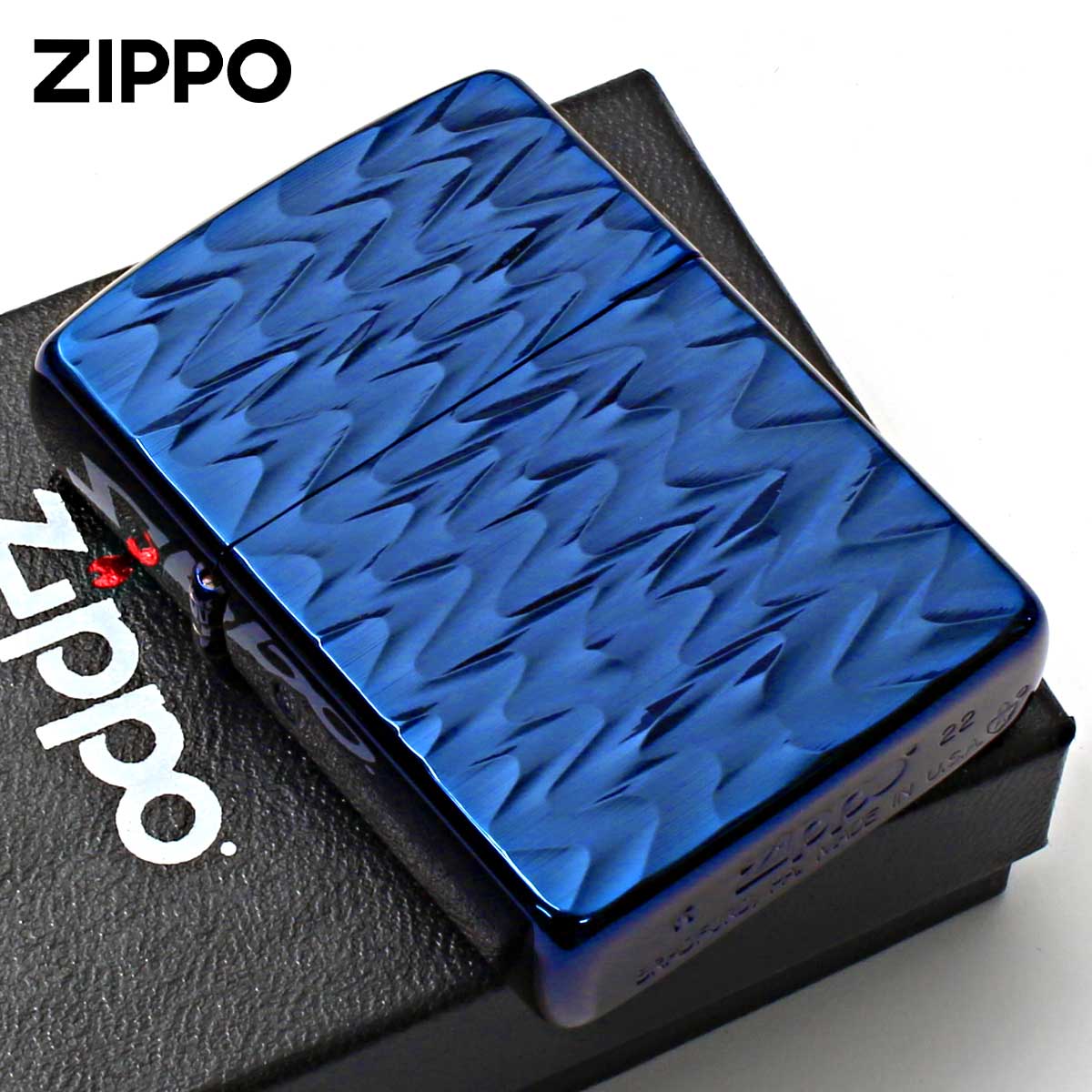 【楽天市場】Zippo ジッポライター アーマー 彫刻 RIP 模様 両面加工 チタニュームコーティング ブルー ARMOR TITANIUM ...