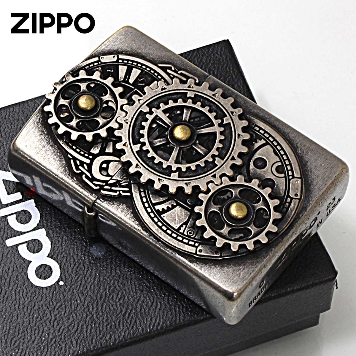 【楽天市場】Zippo ジッポライター ギア メタル レトロ クロームバレル GEAR METAL ZG-CB メール便専用商品：輸入雑貨のネットストア AKIHA