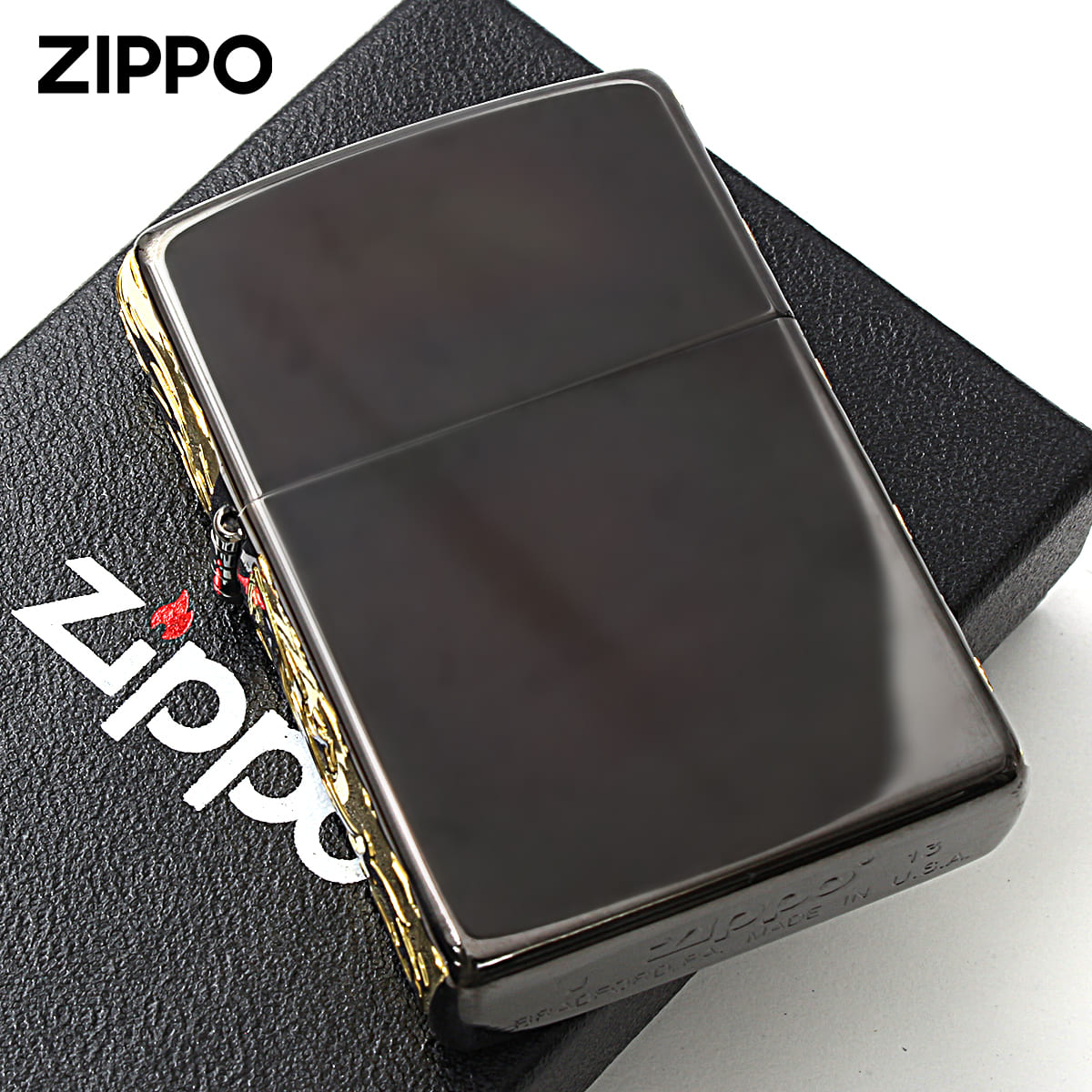 【楽天市場】Zippo ジッポライター サイド アラベスク 唐草 ブラックニッケル 金サシ Side Line Up SLU-B メール便専用 ...