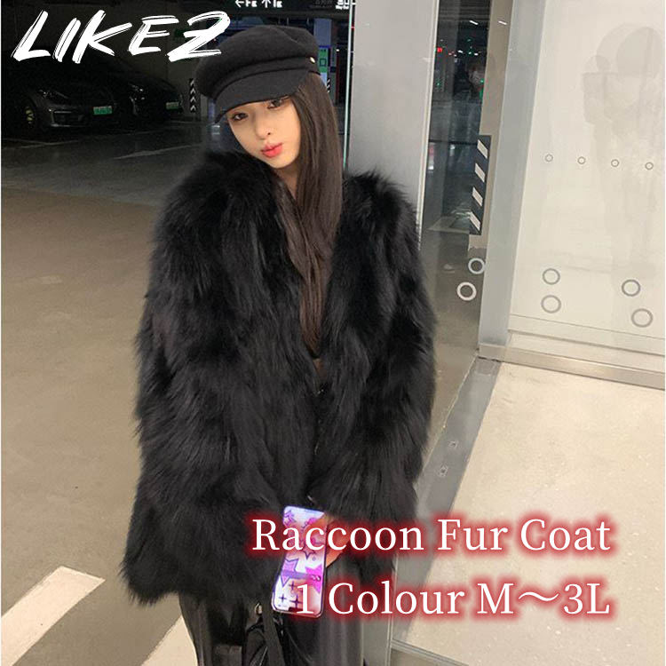 楽天市場】ジャケット ラクーン リアルファー コート アウター