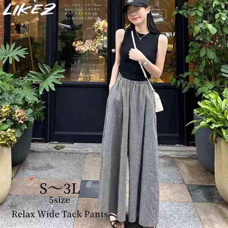 【楽天市場】スカーチョ レディース 春夏 ロング マキシ チェック S/M/L/2L/3L k1l01 【メール便】 【送料無料】：LIKEZ ダウンコート ファー レザー