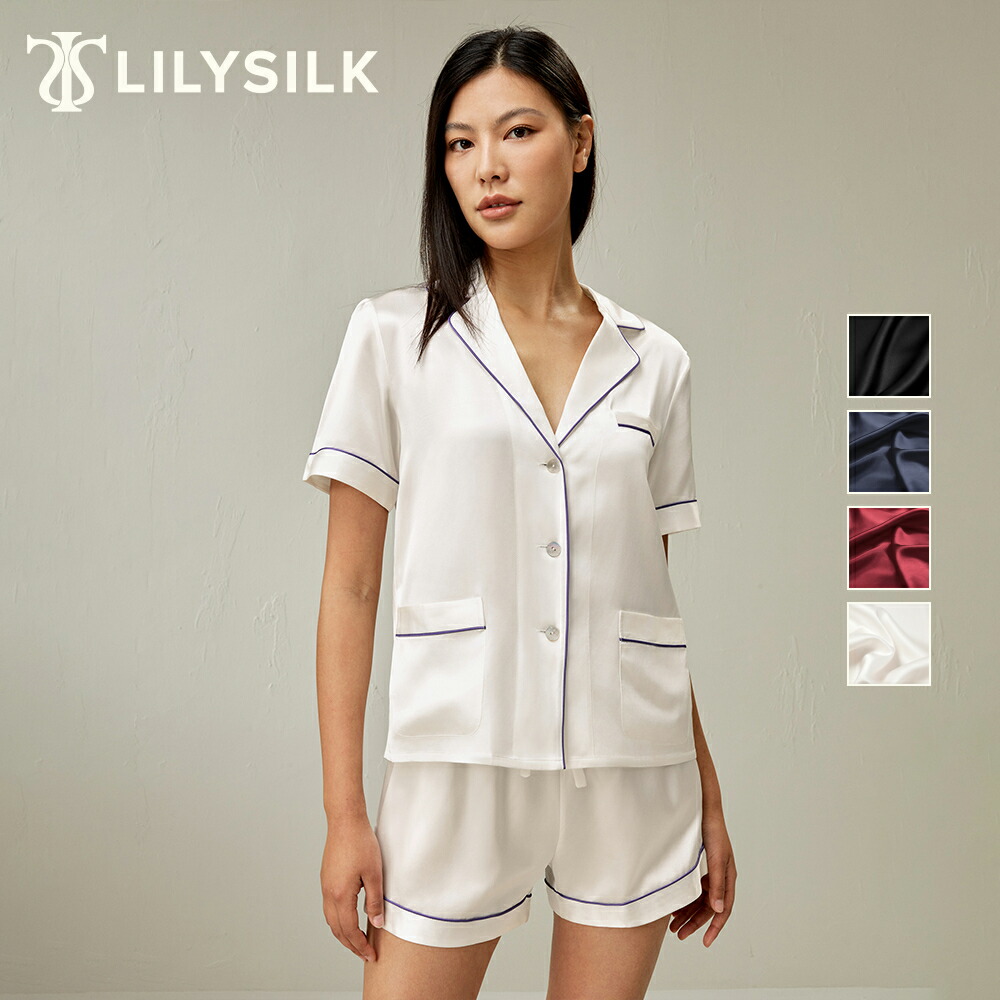 【楽天市場】LILYSILK(リリーシルク) シルク パジャマ レディース 半袖 夏 洗濯機で洗える シルク100% 上下セット ナイトウエア ルームウエア 寝間着 SS/S/M/L/LL ...