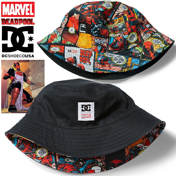 【楽天市場】DC SHOES MARVEL DP REVERSIBLE BUKET BLACK MULTI dht226205-kvj0 ...