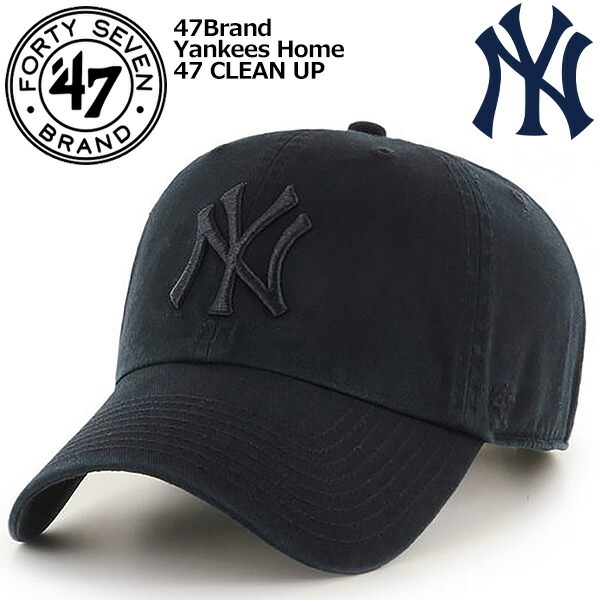 【楽天市場】47Brand Yankees BLACK TONAL 47 CLEAN UP BLACK rgw17gwsnl-bkf フォーティーセブン ヤンキース クリーンナップ キャップ ...