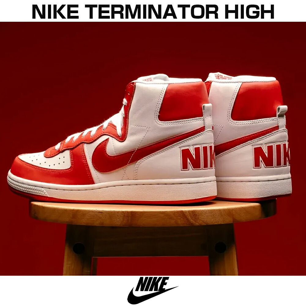 【楽天市場】NIKE TERMINATOR HIGH white/university red fj4454-100 ナイキ ターミネーター ...