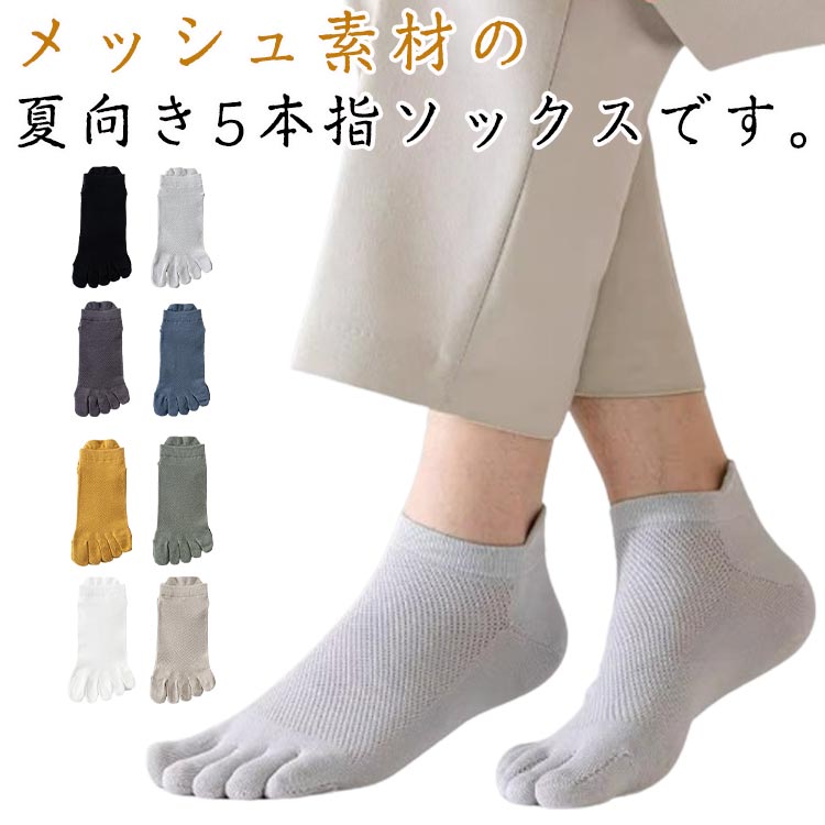 【楽天市場】5足セット 五本指ソックス 5本指靴下 メンズ 薄手 メッシュ 綿 コットン 靴下 くるぶし丈 男性 ショートソックス スニーカーソックス 脱げない 抗菌 防臭 吸汗 速乾 ...