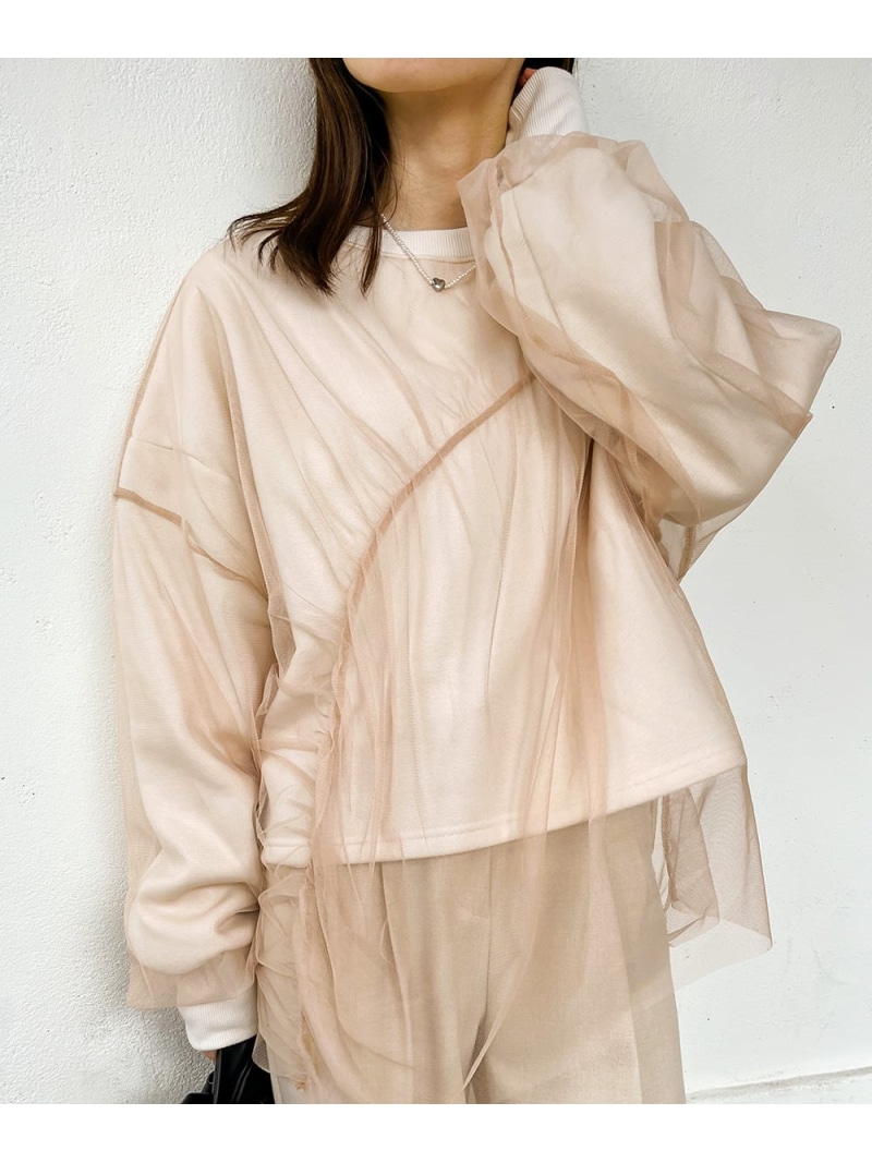 【楽天市場】【SALE／40%OFF】チュールレイヤード裏起毛スウェット Bab バブ / ブージュルード トップス スウェット・トレーナー ...