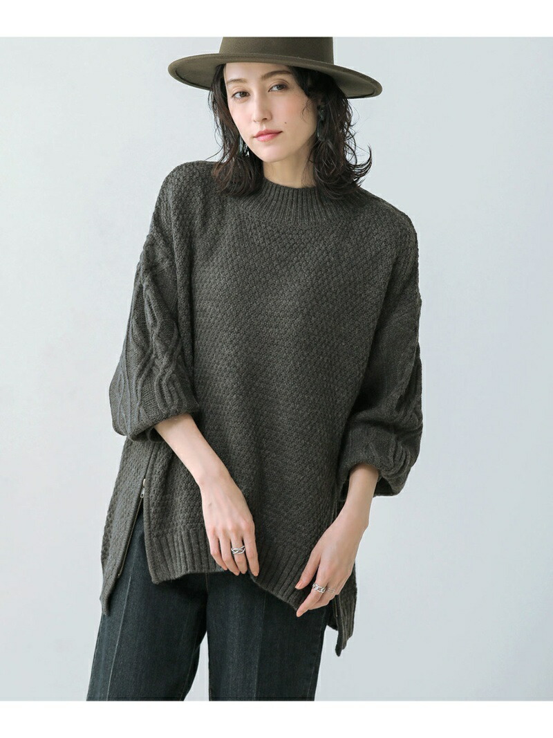 【楽天市場】【SALE／50%OFF】ケーブル柄裾ZIPHNニットTU Bou Jeloud バブ / ブージュルード ワンピース・ドレス ...