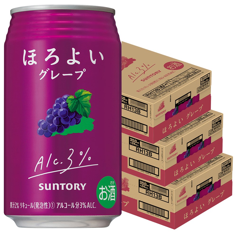 【楽天市場】【最強配送】 【送料無料】サントリー ほろよい ぶどう 350ml×3ケース/72本 【北海道・沖縄県・東北・四国・九州地方は必ず送料が掛かります。】：リカーBOSS 楽天市場店