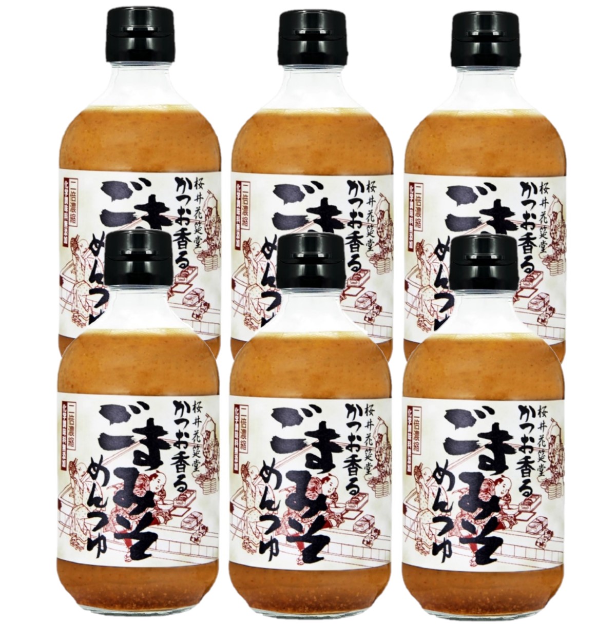 【楽天市場】10/24～10/27 9:59まで全品P3倍 【抽選で1等2万ポイント当たる！】【送料無料】ポールスタア 桜井花筵堂 かつお香る ごまみそめんつゆ 455g×1ケース/6本 ...